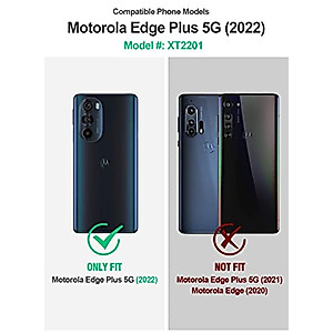Poetic Revolution Case for Moto Edge Plus 5G 6.7" (2022) / Edge+ 5G UW (2022), Model # XT2201, Full-Body Rugged Shockproof Protective Cover with Kickstand and Built-in-Screen Protector, Black