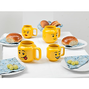 Room Copenhagen LEGO Ceramic Mug, Happy Boy Face, Large, 17.9 Fl. Oz. (530 mL)