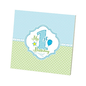 Lillian Rose 1st Birthday Keepsake Memory Book, Blue, 7"