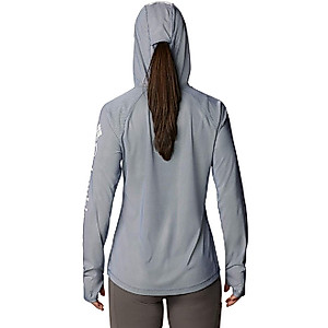 Columbia Women's PFG Tidal Deflector Hoodie, Breathable, UV Sun Protection, Harbor Blue, XX-Large
