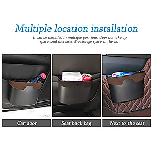 AUCELI Car Trash Can, Dustbin Container for Auto Seatback, Hanging Mini Car Garbage Bin, Portable Rubbish Waste Basket Storage Organizer with Clip, Interior Accessories for Vehicle Home Office