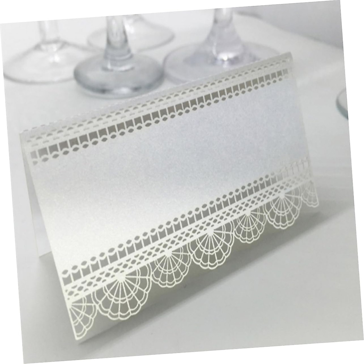 MERRYHAPY 50pcs Table Tent Cards Blank Cards Hollow Out Wedding Invitation Wedding Table Name Party Place Name Greetings Place Cards Table Place Pretty White Reception Table