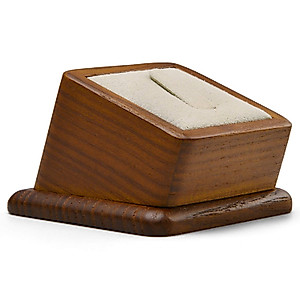 Oirlv Solid Wood Ring Holder,Square Single Ring Display Stand,Showcase Jewelry Display Bear