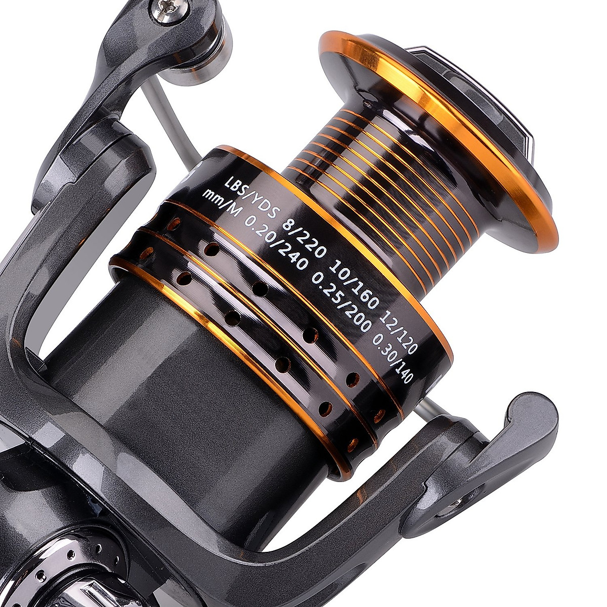 PLUSINNO HongYing Series Fishing Reels Spinning Freshwater Saltwater with 5.2:1 Gear Ratio Metal Body Left/Right Interchangeable Collapsible Handle Spinning Fishing Reel(Fishing Reel)