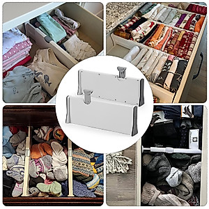 AYAYGD 4 Pack Adjustable Drawer Dividers, 4" High Plastic Drawer Dividers, 11-17" Dresser Drawer Divider for Bedroom, Closet, Kitchen, Baby Drawer, Office Organizer