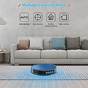 ZCWA Robot Vacuum and Mop Combo, Robot Vacuum Cleaner and Smart Robotic Vacuums Compatible with WiFi/APP/Alexa, Mopping System Scheduling for Pet Hair, Hard-Floor and Carpet(Royal-Blue)