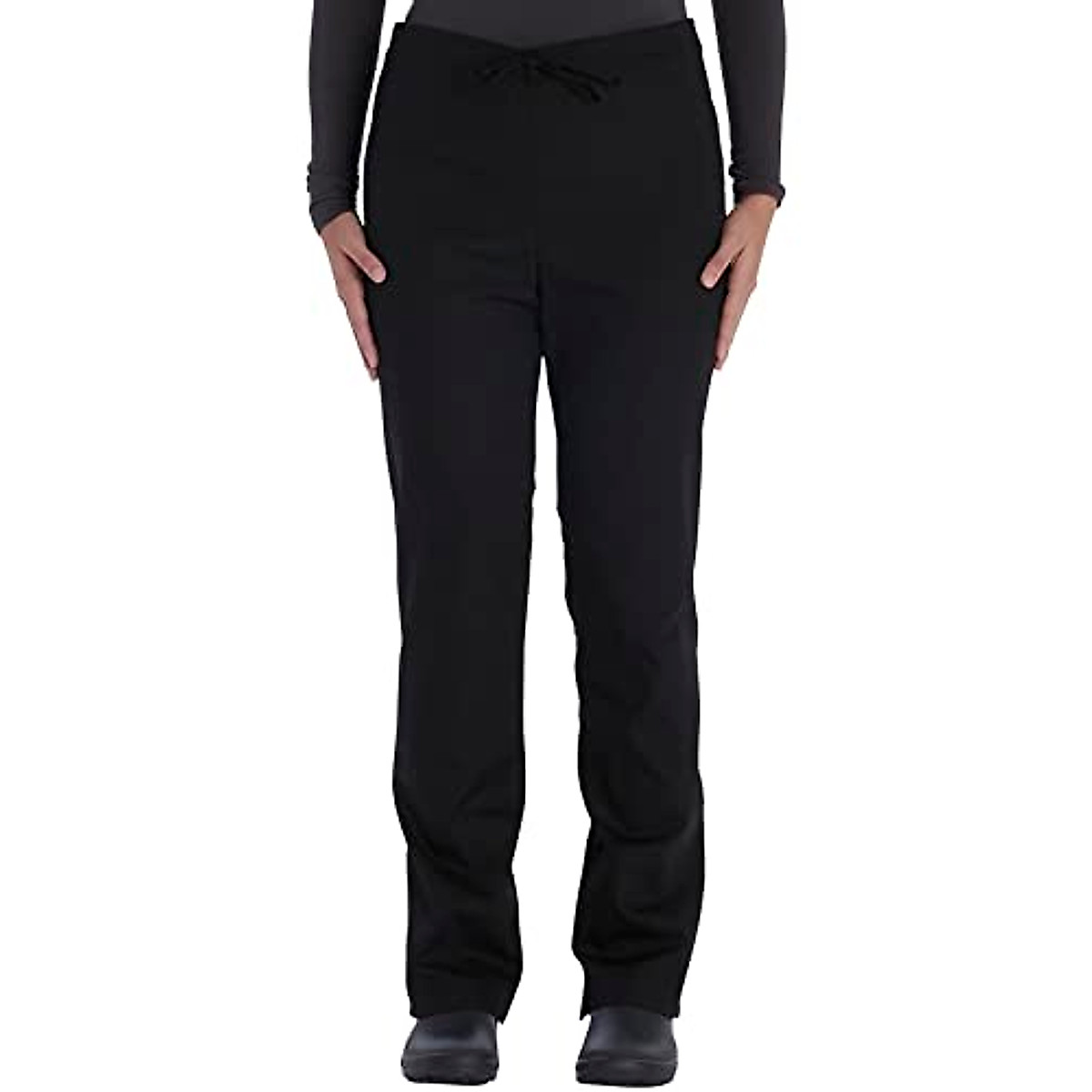 Vital Threads Men and Women Scrubs Set V-Neck Top & Drawstring Pant, VT501C, M, Black