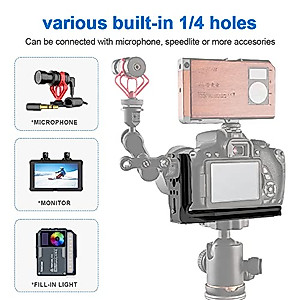 DSLR Camera L Bracket Quick Release Plate Vertical Horizontal Switching Tripod Quick Release Plate Compatible with Canon Nikon Sony DJI Osmo Ronin Zhiyun Stabilizer Tripod Monopod