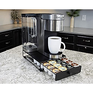 Nifty Solutions Capacity Nifty Rolling Mini Black Finish, Compatible with K-Cups, 24 Pod Pack Holder, Compact Under Coffee Pot Storage Drawer, Slim Home Kitchen Counter Organizer