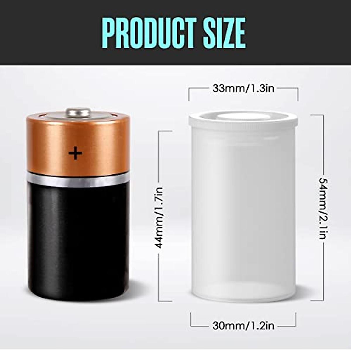 Houseables Film Canisters w/ Caps, 60 Pk, 35MM Empty Camera Reel Containers, for Rockets, White, 8 OZ, 2" H, 1" W, Plastic, Films Developing Processing Tube, Roll Case, Small Accessories, Storage