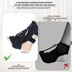 City Horision 2 Pack Plantar Fasciitis Night Splint, Upgrade 3 Adjustable Straps Plantar Fasciitis Relief Night Splint for Women & Men,Foot Brace Achilles Tendonitis and Foot Drop Relief for Plantar Fasciitis Relief,