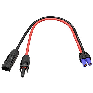 zdyCGTime 10AWG EC5 Female to Solar Male and Female Photovoltaic Power Cord Kit is Compatible with EC-5 Female Plugs and Solar Connectors,for Solar Motorcycle Weeder Generator etc.(40cm/1Pack)