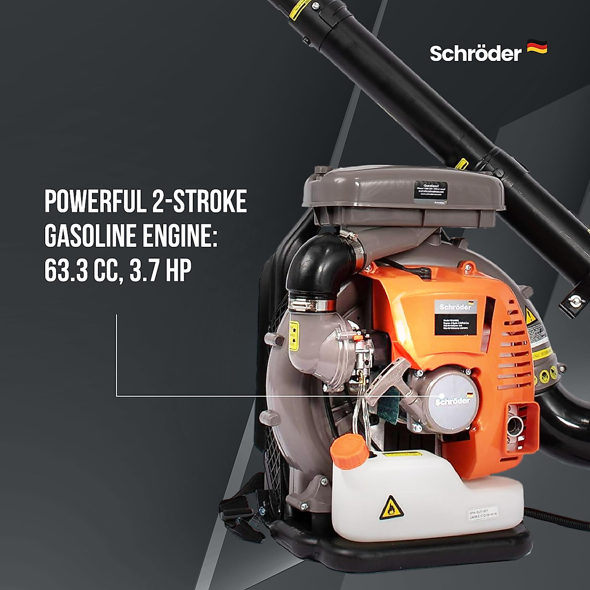 Schröder Backpack Leaf Blower - Backpack Blower - Gas Leaf Blower - SR-6400L - 3.7 HP Engine