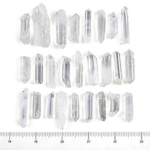 Top Plaza 0.44lb Bulk Irregular Shape Polished Clear Quartz Crystal Points 0.59-1.57'' Natural Tumbled Stones for Decor Reiki Crystal Chakra Cealing