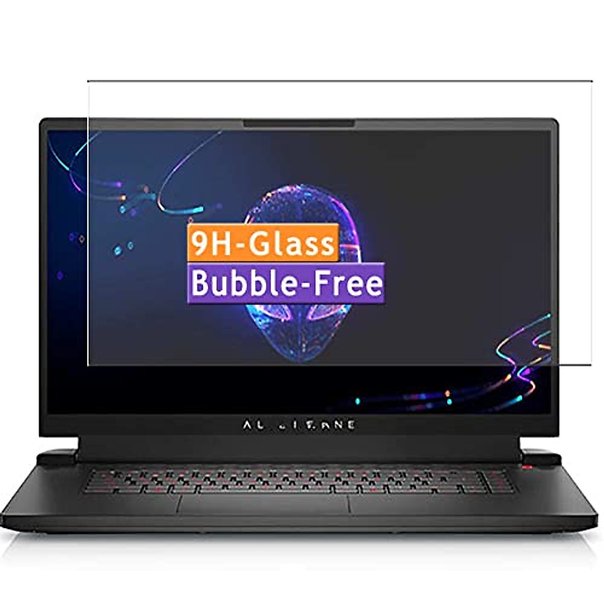 Vaxson Tempered Glass Screen Protector, compatible with Dell ALIENWARE m17 R5 17.3" Laptop Visible Area Cover Only, 9H Film Protector [Not Full Coverage]