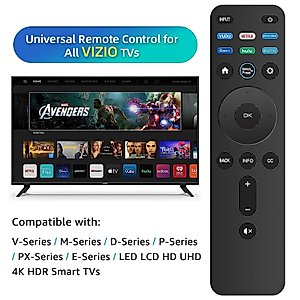 Universal Remote Control XRT260 for All VIZIO Smart TV Smartcast D-Series M-Series P-Series V-Series XRT140 XRT136 Remote Replacement (No Voice Function)