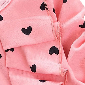 MH-Lucky Baby Girl Clothes Infant Outfits Set 2 Pieces with Long Sleeved Tops + Pants (2-3 T, Pink-Black)