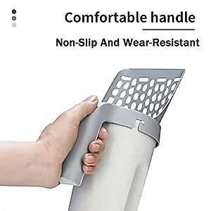 Cat Litter Scoop with Bag Holder, Integrated Detachable Deep Cat Litter Shovel with Poop Sifting and 120 Litter Bags