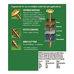 SPAX 4281020400324 Wood-Screws, 8 x 1-1/4" (1 lb.), Yellow