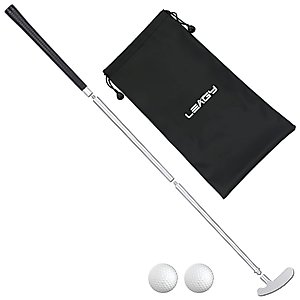 LEAGY 4-Sections Portable Best Golf Right Hand Putter or Golf Two-Way Putter Left and Right Hand, 2 Golf Balls Isolated On White Background, 1Pack Golf Bag (Ambidextrous)