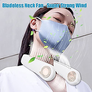 NORMIA RITA Bladeless Neck Fan with 72PCS Wind Outlets, 720° Strong Wind Personal Fan Hands Free Rechargeable Portable Neck Fan with 3 Wind Speeds for Travel, Walking, Outdoor
