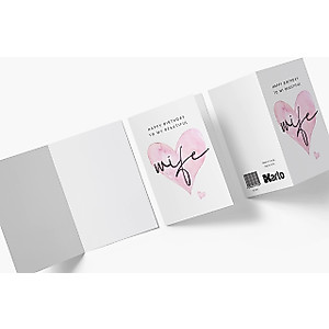 KARTO - Sweet Birthday Card for Wife, Large 5.5 x 8.5 Greeting Card, Birthday Card for Wife from Husband, Happy Birthday Wife Card - Beautiful Wife