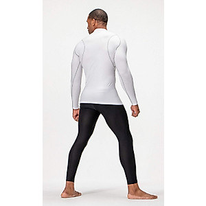 DEVOPS 3 Pack Men's UPF 50+ Long Sleeve Compression Shirts, Water Sports Rash Guard Base Layer, Athletic Workout Shirt (Large, White/White/White)