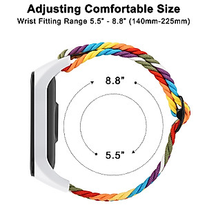Wanme Bands for Xiaomi Mi Band 5/6 / 7 Strap Women Men, Soft Nylon Sport Strap Compatible with Amazfit Band 5 Replacement Bands Wristband Accessories (Colorful)