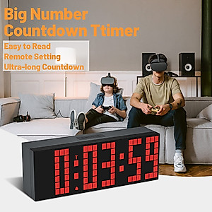 CHKOSDA Digital Alarm Clock, Led Clock with 2" Digital, 7 Color Options, Adjustable Brightness, Countdown Clock with Remote Control, Calendar and Temperature Display Desk Clock for Bedroom
