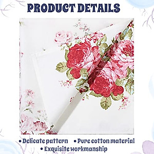 24 Pcs Dinner Napkins Kitchen Cotton Napkins Floral Print Table Napkins Cloth Washable for Family Dining Cocktail Parties Wedding Use Spring Fall Christmas Thanksgiving Party Dish Plates, 15 x 15 Inch