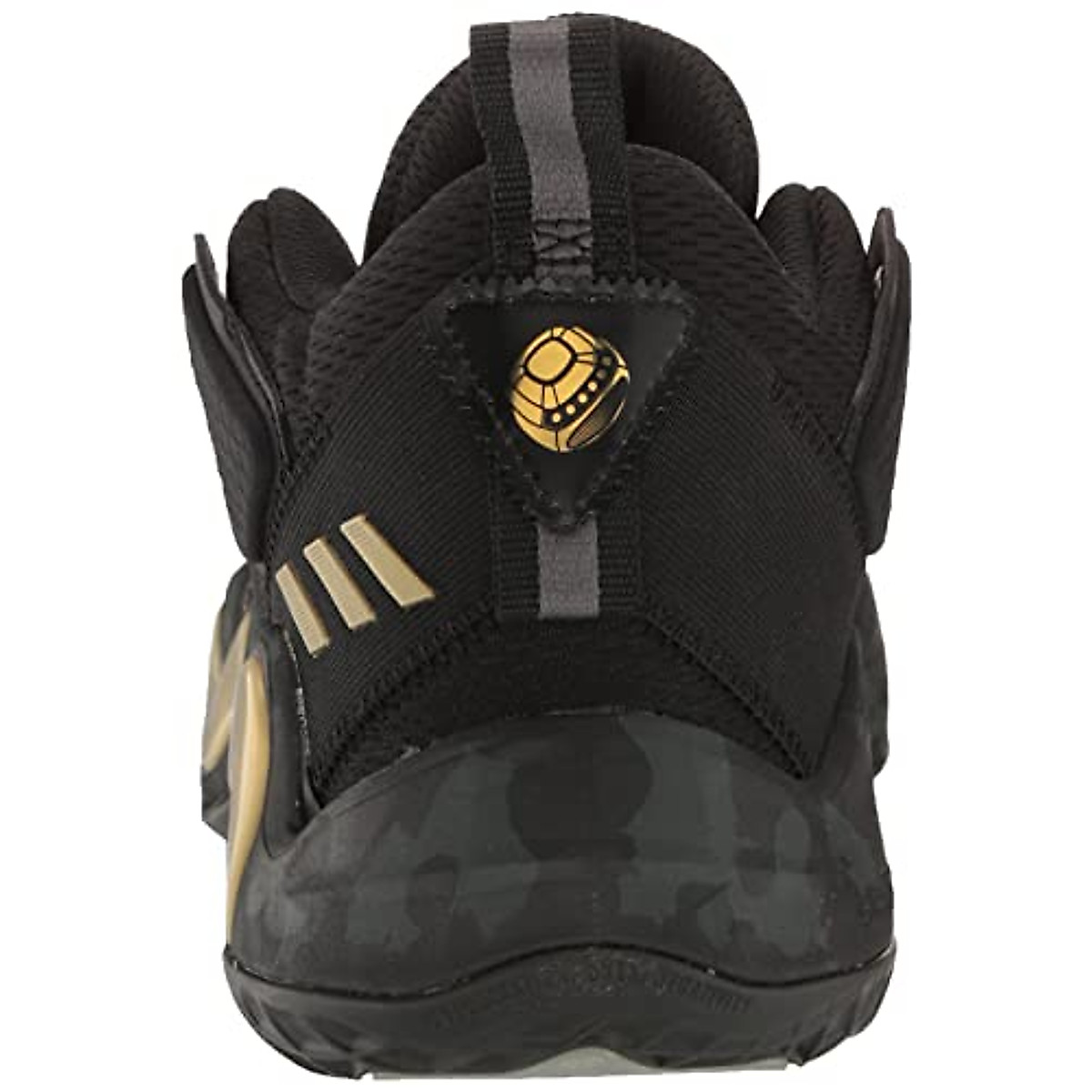 adidas D.O.N. Issue 3 Basketball Shoe, Black/Gold Metallic/Grey, 6 US Unisex Big Kid