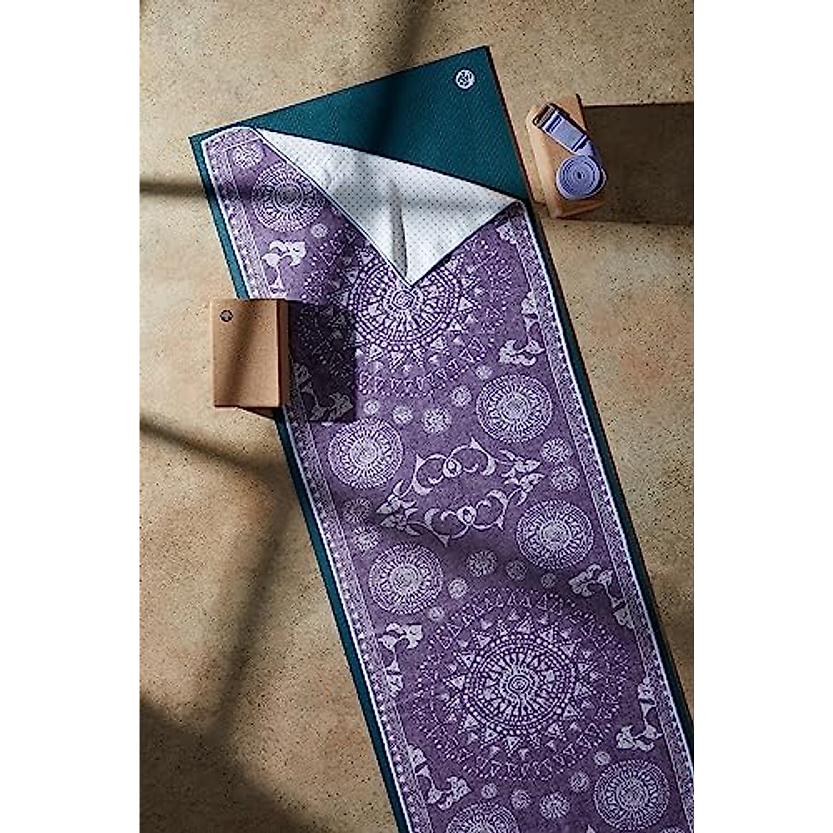 Yogitoes Yoga Mat Towel - Lightweight, Quick Drying Microfiber, Non Slip Skidless Technology, Use in Hot Yoga, Vinyasa and Power, 71 Inch (180cm), Geija Purple
