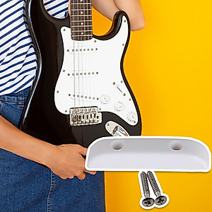 BQLZR Guitar Thumb Rest Bass Finger Rest Smooth Plastic Guitar Thumbrest Lightweight Thumb/Push Rests with Mounting Screws White