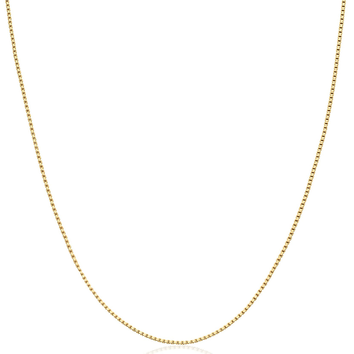 Amazon Essentials 18K Gold Over Sterling Silver Thin 0.8mm Box Chain 16", Yellow Gold (previously Amazon Collection)