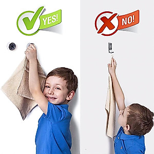 Eiqer 4 Pack Kitchen Towel Holder, Self Adhesive Wall Dish Towel Hook, Round Wall Mount Towel Holder for Bathroom, Kitchen and Home, Wall, Cabinet, Garage, No Drilling Required