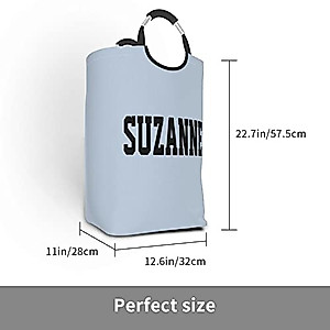 Personalized Laundry Basket with Handles Design Your Own Name Logo Picture Text Custom Clothing Hamper Collapsible Simple to Use Dirty Clothes Pack for Hotels Laundromats Grocery Room Toy Room