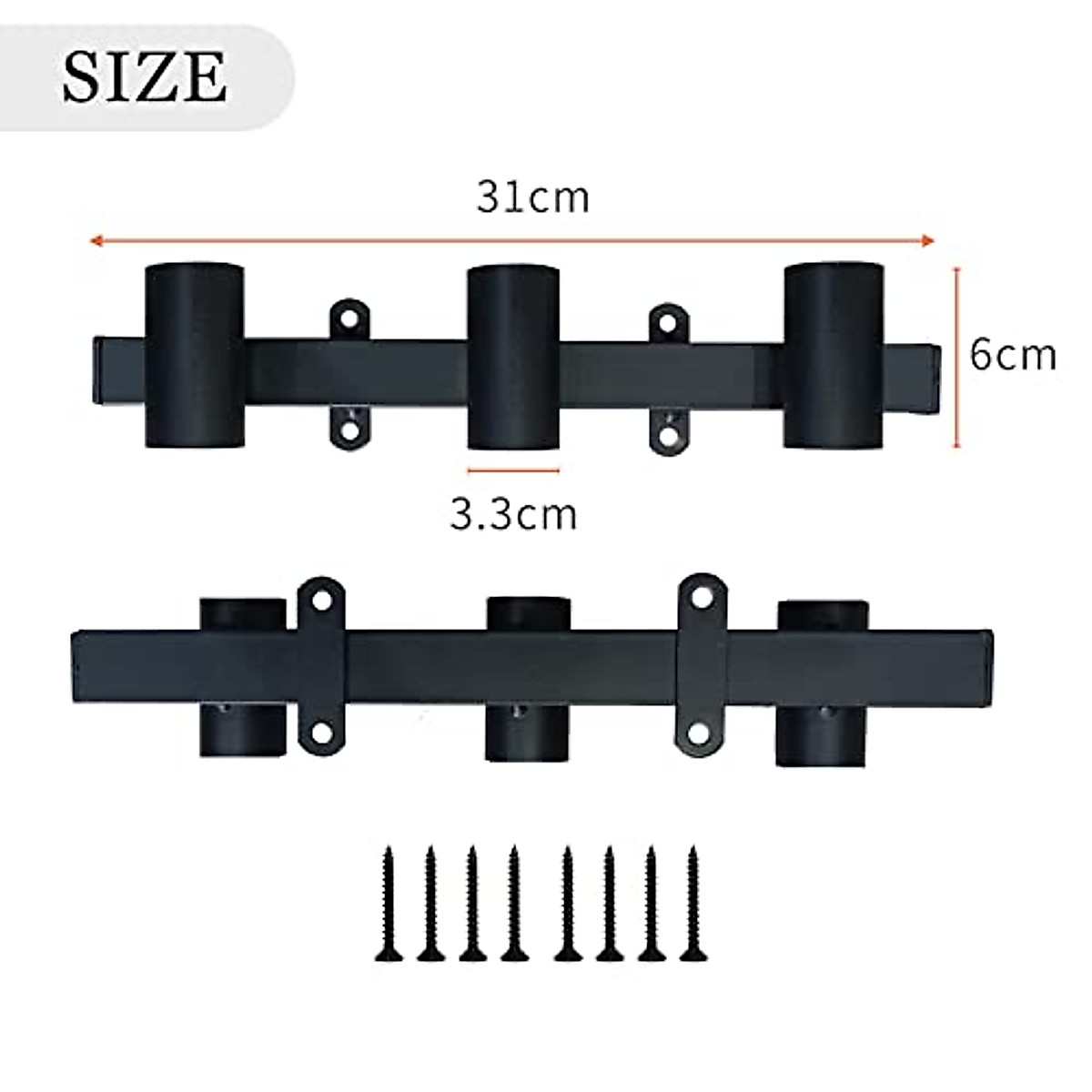 OFILLES 2 Pcs Black 3 Bottle Wall Mounted Wine Racks, Wall Wine Bottle Holder, Hanging Wine Organizer Rack for Wine Bottle