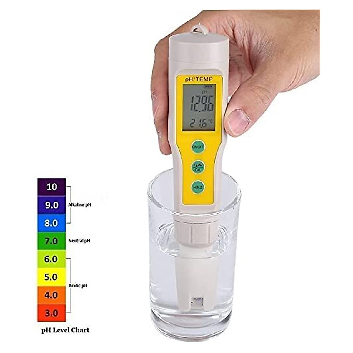 YUESFZ Precise Digital PH Meter, LCD High Accuracy PH Meter Pool Water Aquarium Quality Wine Tester Pen Analyzer Practical Water Quality Detector