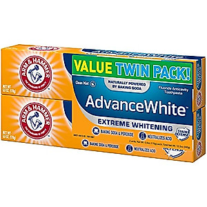 Arm & Hammer Advance White Extreme Whitening with Stain Defense, Fresh Mint, 6 oz Twin Pack (Packaging May Vary)