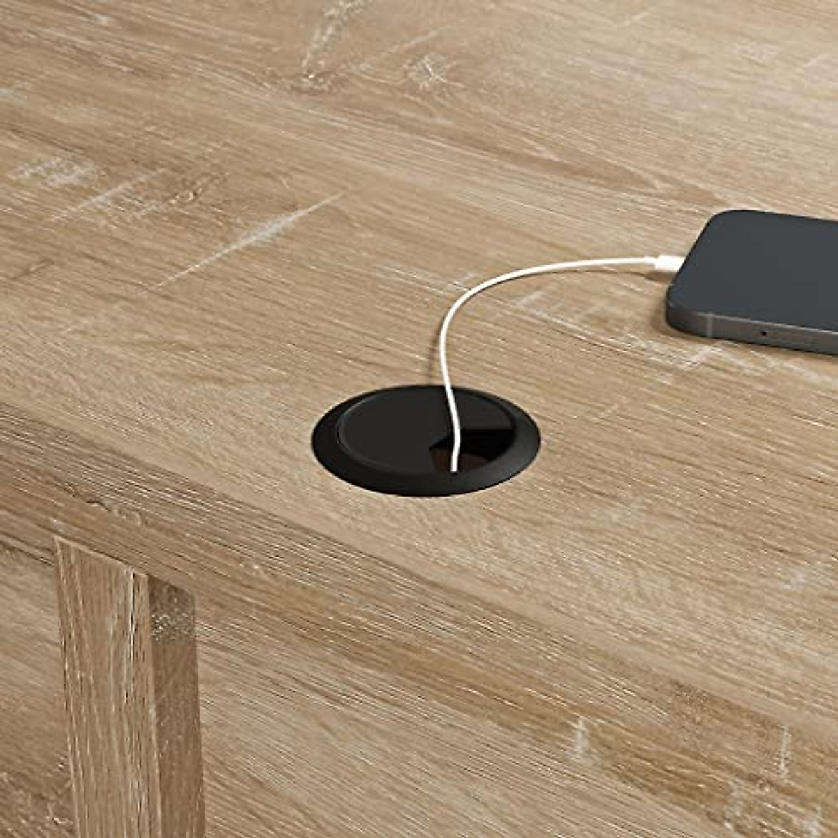 Sauder Adaline Cafe L-Desk, L: 59.65" x W: 59.65" x H: 29.92", Orchard Oak Finish