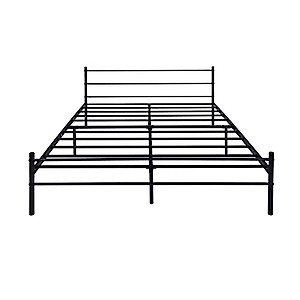 Aokarry Bed Frame Full Size, Metal Bed Frame Full Size with Headboard and Footboard Single Platform Mattress Base, Metal Tube Full Size, Black No Box Spring Needed