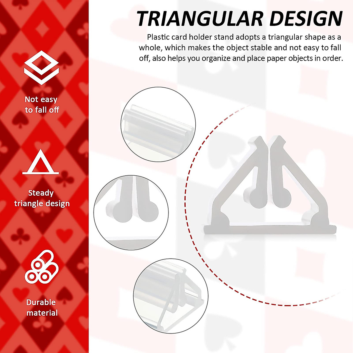 Maitys 24 Pcs Plastic Game Piece Stands Card Stands Plastic Card Holder Games Board Markers DIY Game Card Stands for Board Game Party(Transparent)