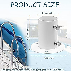 2Pcs Deck Flanges for Above Ground Pool Ladder Steps, Stainless Steel Flange Rod End Holder Deck Anchors Flange Cast, Pool Ladder Anchors Mounting Flanges Replacement Parts for 1.5" Pool Handrails