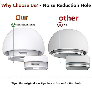 Polislime 6-Pair Replacement Ear Tips for AirPods Pro & AirPods Pro 2nd Generation with Noise Reduction Hole,No Silicone Eartips Pain,Anti Slip Soft Ear Tips Compatible Airpods Pro/Pro 2 (Sizes S/M/L)