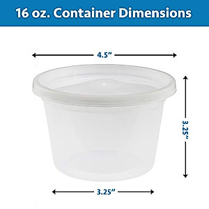 NYHI 16-Ounce Clear Deli Containers with Lids | Stackable, BPA-Free Food Storage Container Set | Recyclable Space Saver Airtight Container for Kitchen Storage, Meal Prep, Take Out | 40 Pack