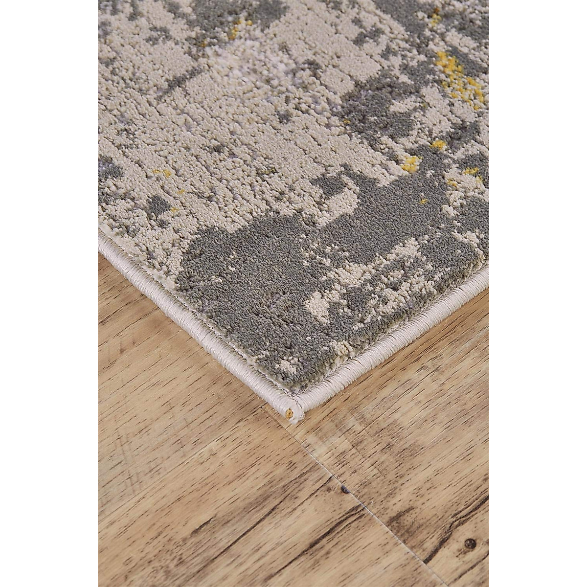 Feizy Rugs Waldor Area Rug, Contemporary Abstract Gold/Birch 5' x 8'
