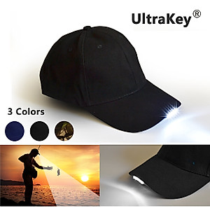 Hands Free LED Baseball Cap Hat for Outdoor Jogging Hip Hop Party Holiday Black