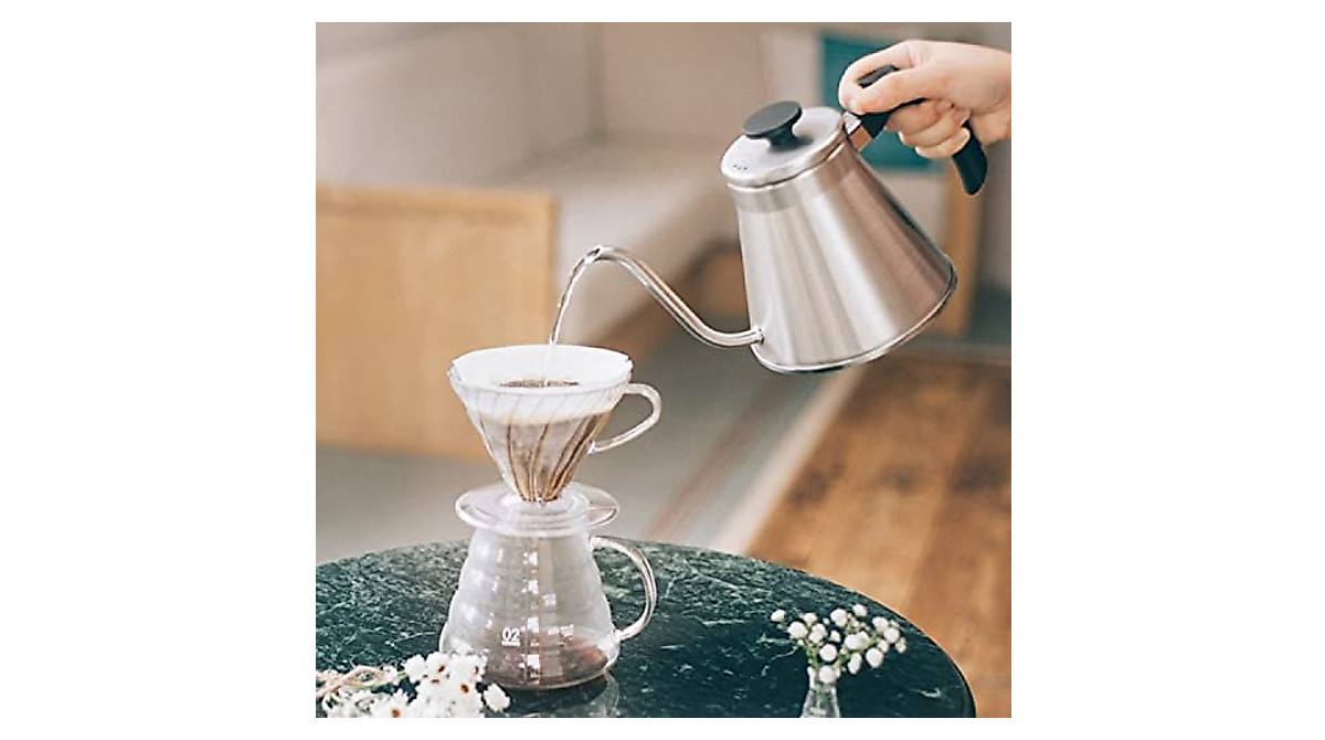 Hario V60 Fit Drip Kettle - 1200ml Silver for Perfect Pouring