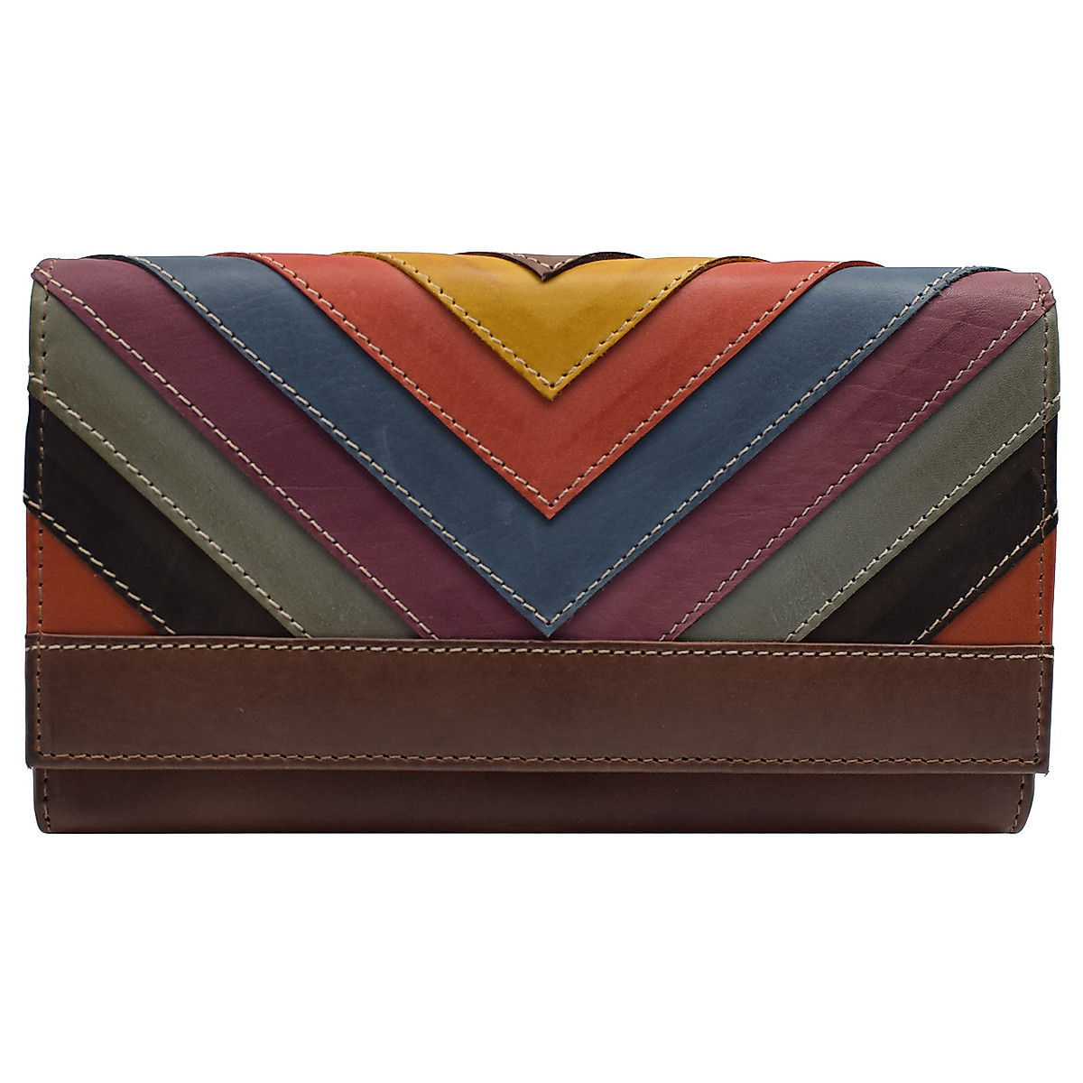 Swiss Marshall Womens Wallet RFID Blocking Genuine Leather Large Capacity Clutch Purse Smartphone Wallet Credit Card Holder (Multicolor)