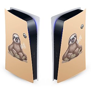Head Case Designs Officially Licensed Animal Club International Sloth Faces Vinyl Faceplate Sticker Gaming Skin Decal Cover Compatible With Sony PlayStation 5 PS5 Digital Edition Console